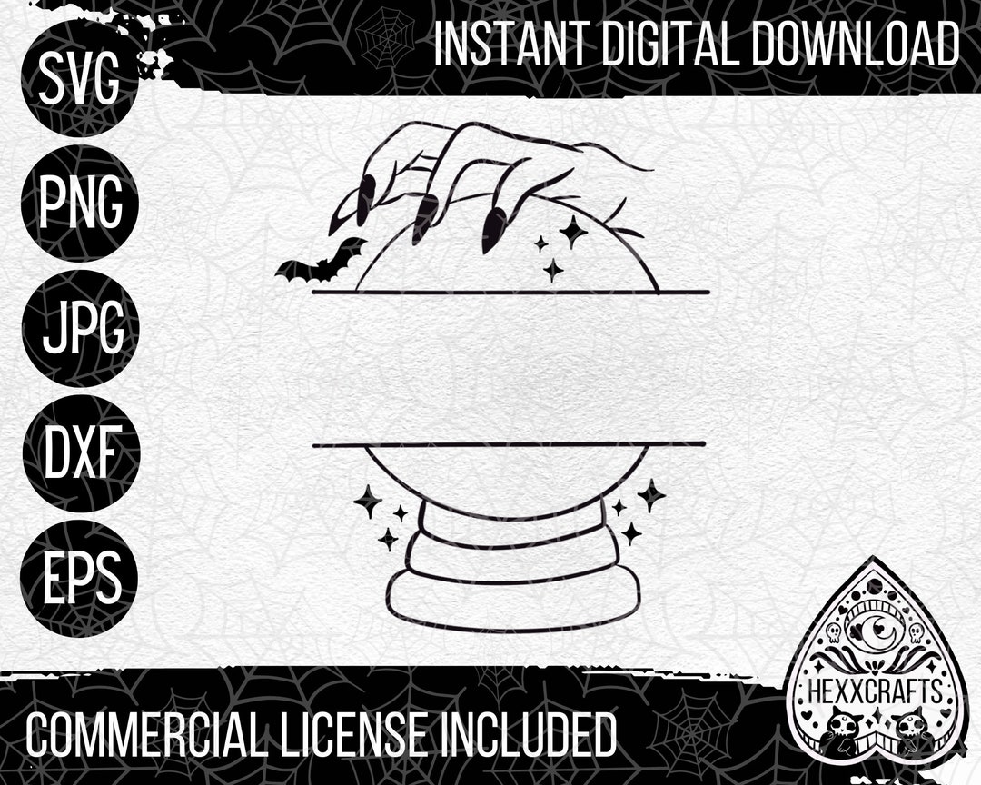 Crystal Ball Monogram SVG Gothic SVG Goth Svg Horror SVG - Etsy