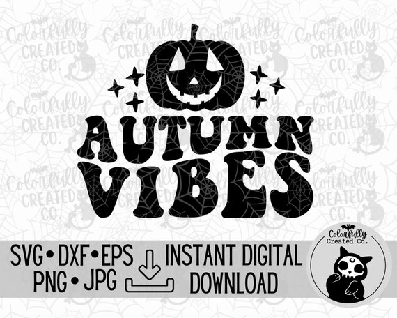 Autumn Vibes SVG Gothic SVG Gothic Dxf Pumpkin SVG - Etsy