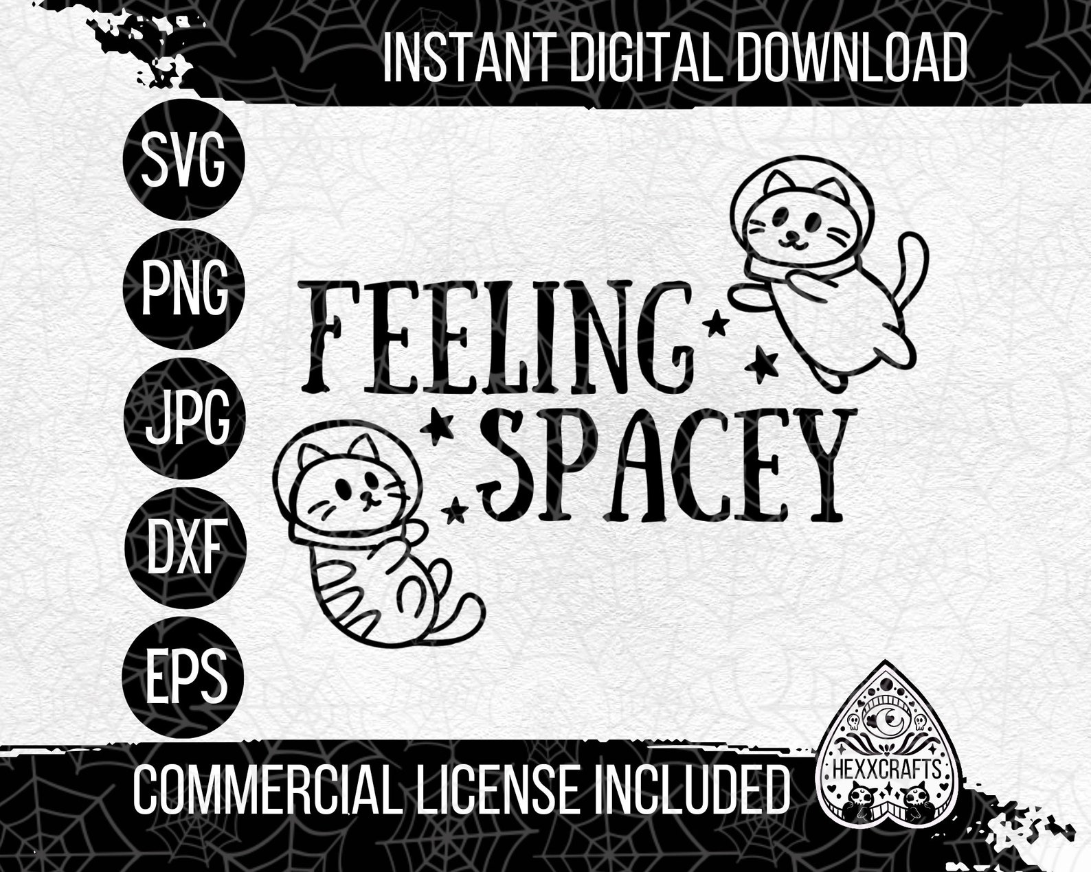 Feeling Spacey SVG Astronaut Cat SVG Cat Svg Space Cutting File Cat Dxf ...