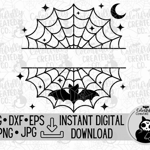Spider Web Monogram SVG Gothic SVG Goth Svg Spooky - Etsy