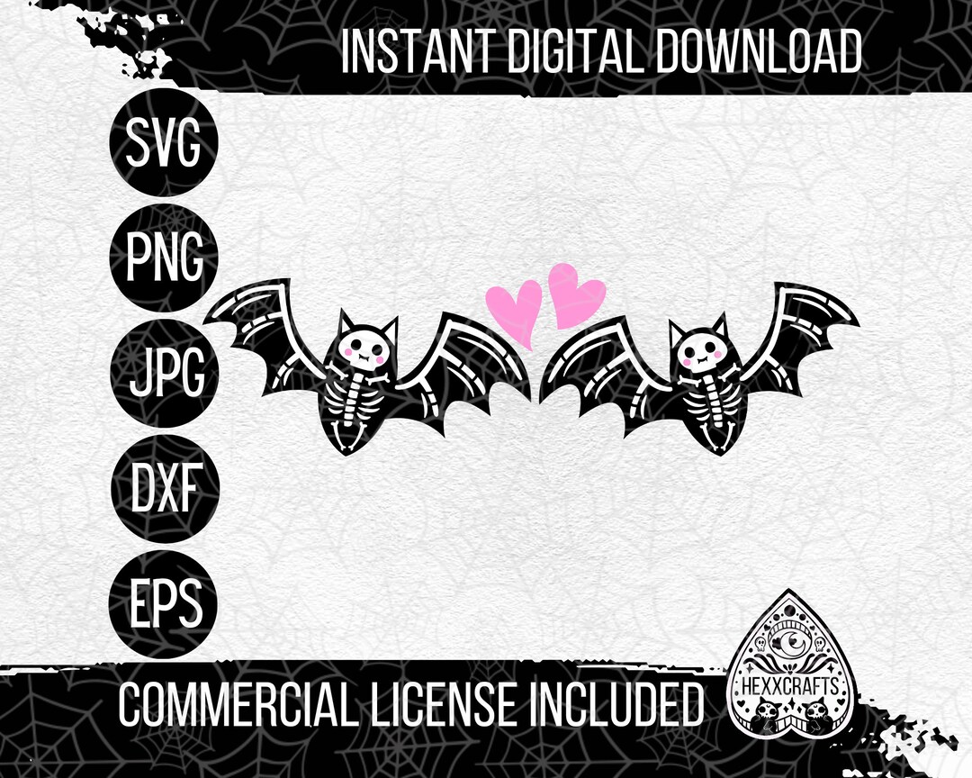 Skeleton Bat Love SVG | Gothic SVG | Valentines Svg | Valentines ...