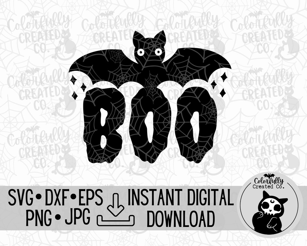 Cute Gothic Bat Boo SVG Gothic SVG Cricut Svg Gothic - Etsy