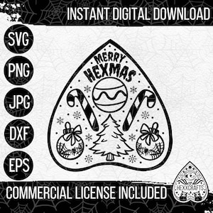Witchy Christmas Ouija Merry Hexmas SVG | Gothic Christmas SVG ...