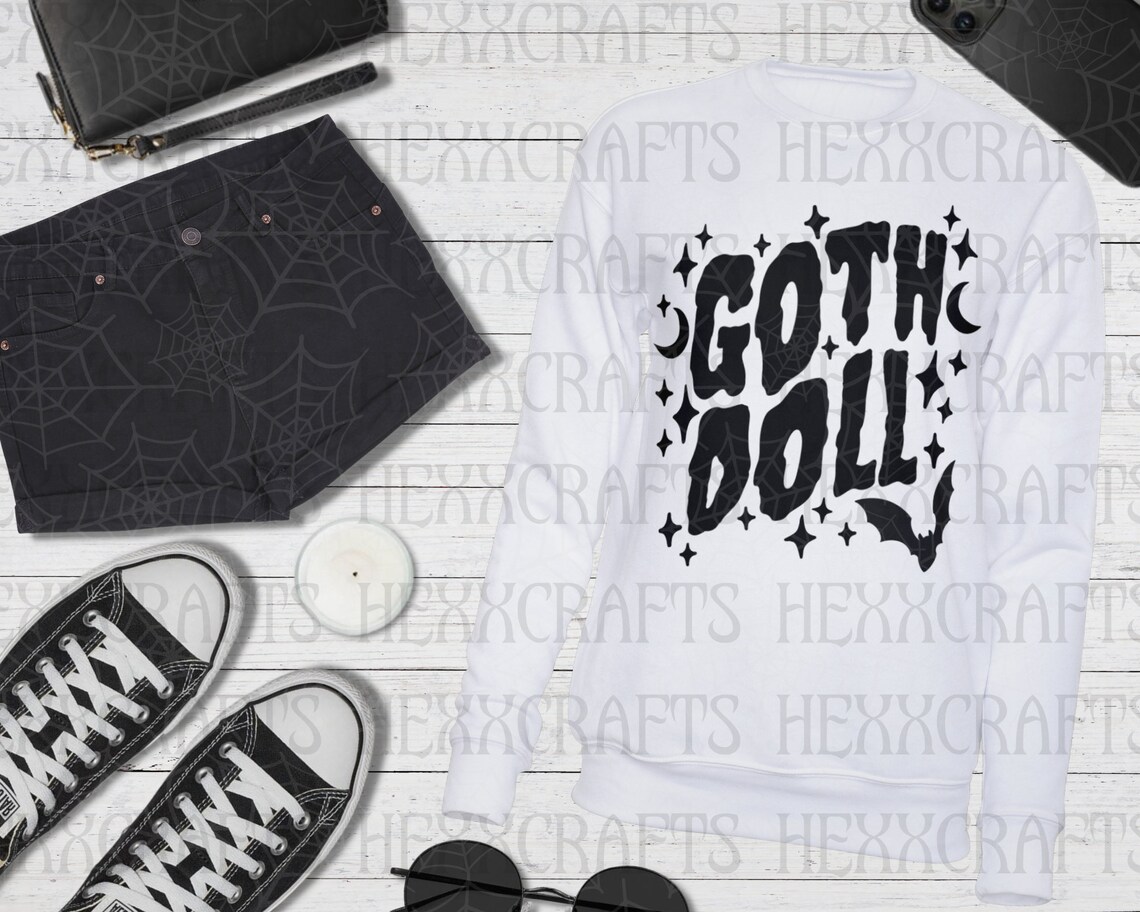 Goth Doll SVG | Cute Pastel Gothic SVG | Cricut Svg | Witchy Cutting ...