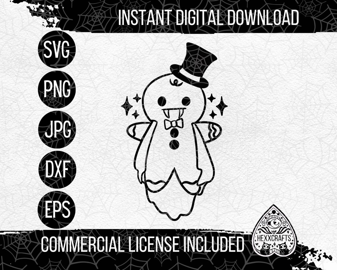 Gothic Christmas Vampire Gingerbread Man SVG Gothic Christmas SVG ...