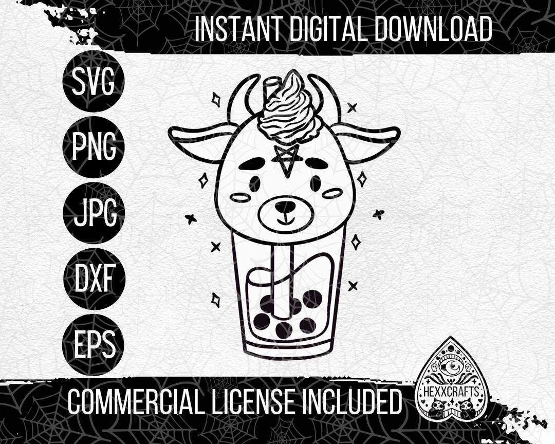 Baphomet Boba Bubble Tea SVG Gothic SVG Cricut Svg Gothic Bubble Tea ...
