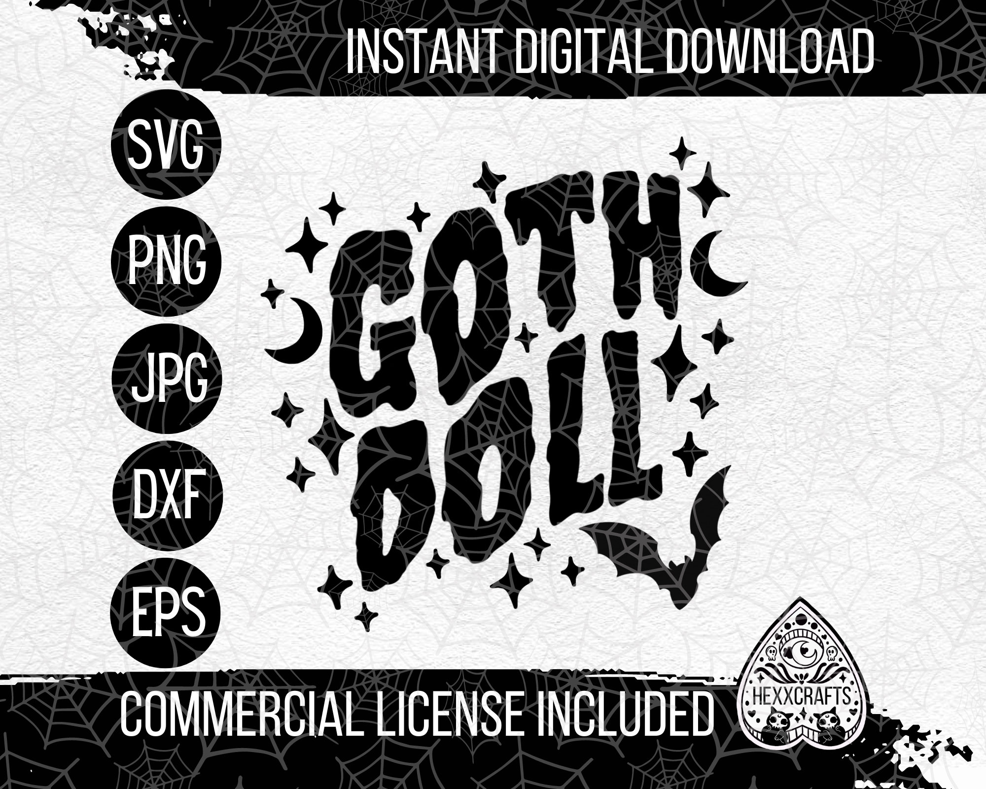 Goth Doll SVG / Cute Pastel Gothic SVG / Cricut svg / Witchy - Etsy México