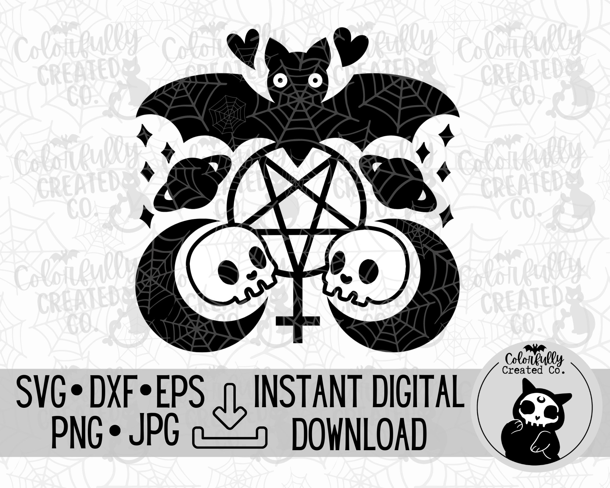 Cute Gothic Bat Pentagram SVG Gothic SVG Cricut Svg - Etsy