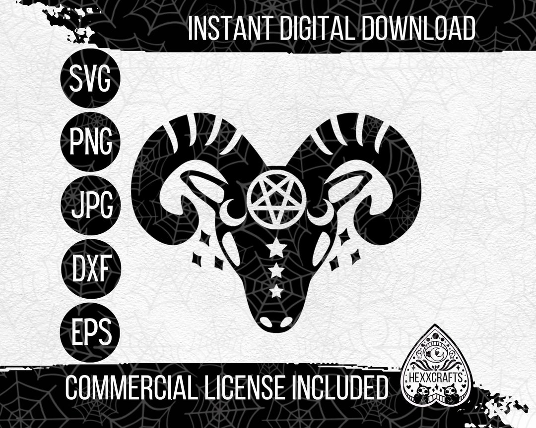 Gothic Celestial Goat SVG | Gothic SVG | Cricut Svg | Gothic Cutting ...