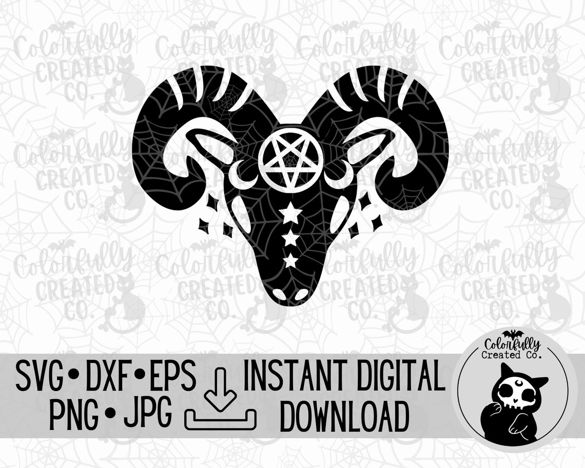 Gothic Celestial Goat SVG Gothic SVG Cricut Svg Gothic - Etsy