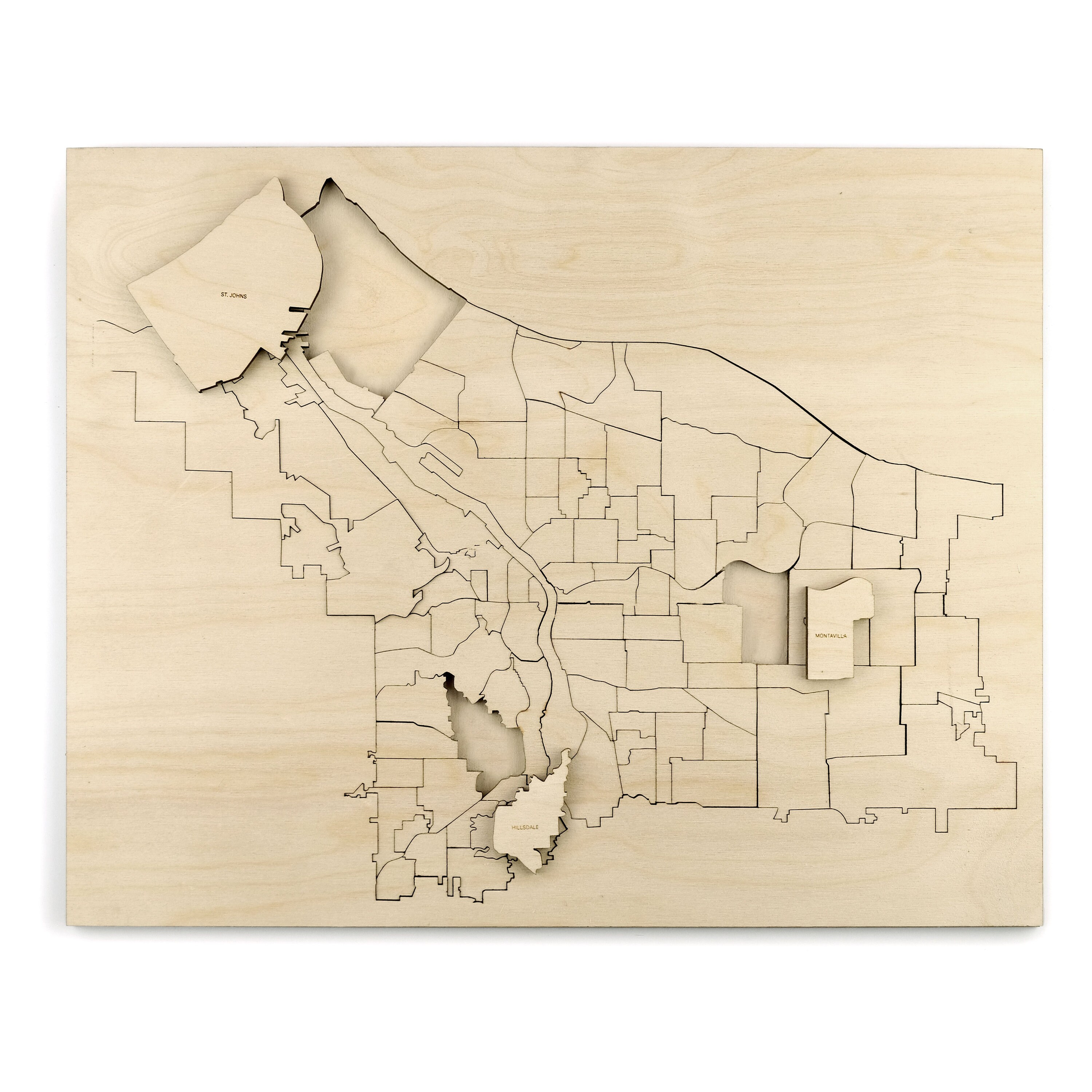 Puzzle Places - Wood Portland Map Puzzle - Jigsaw Puzzle Portland ...