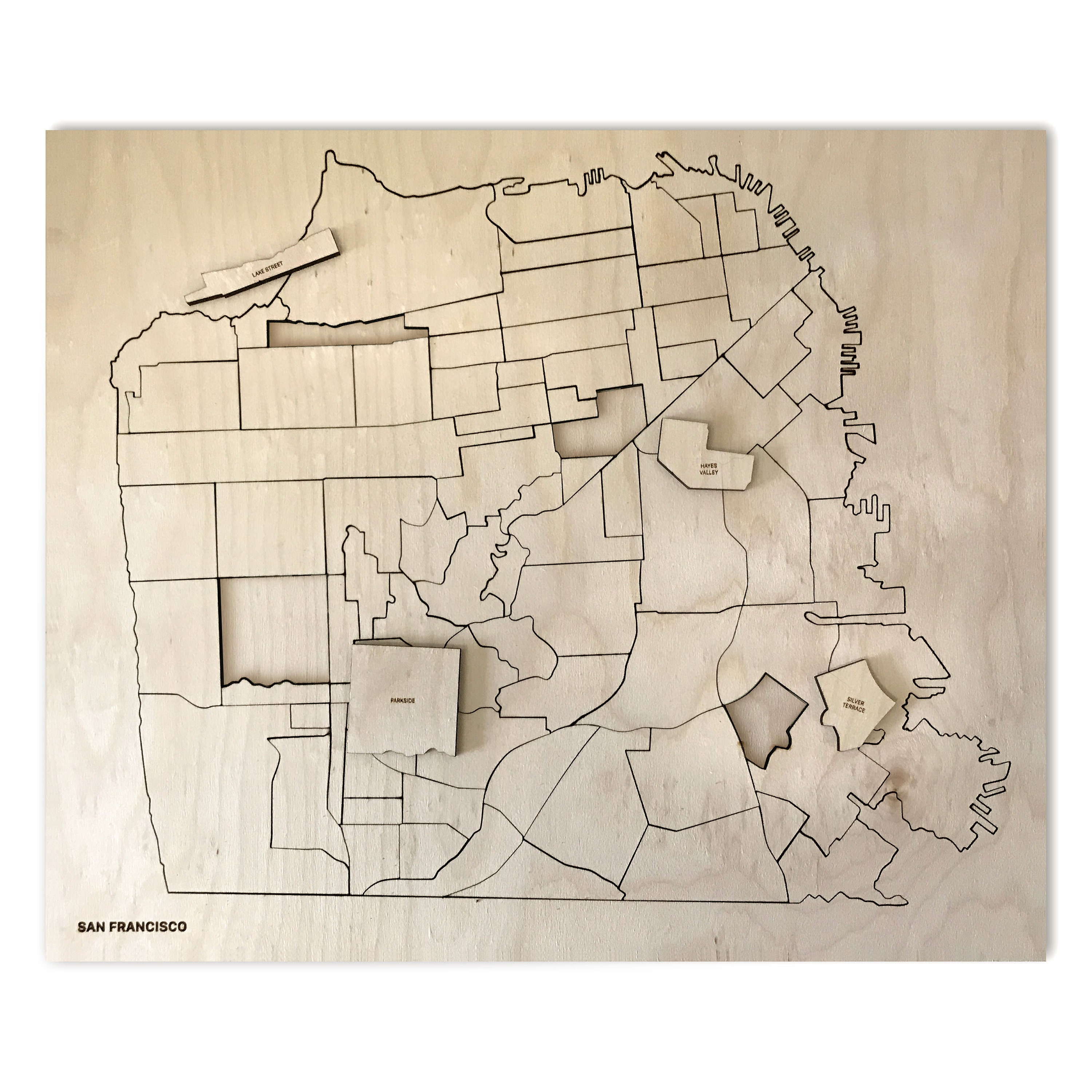 Puzzle Places - Wood San Francisco Map Puzzle - Jigsaw Puzzle SF - Etsy