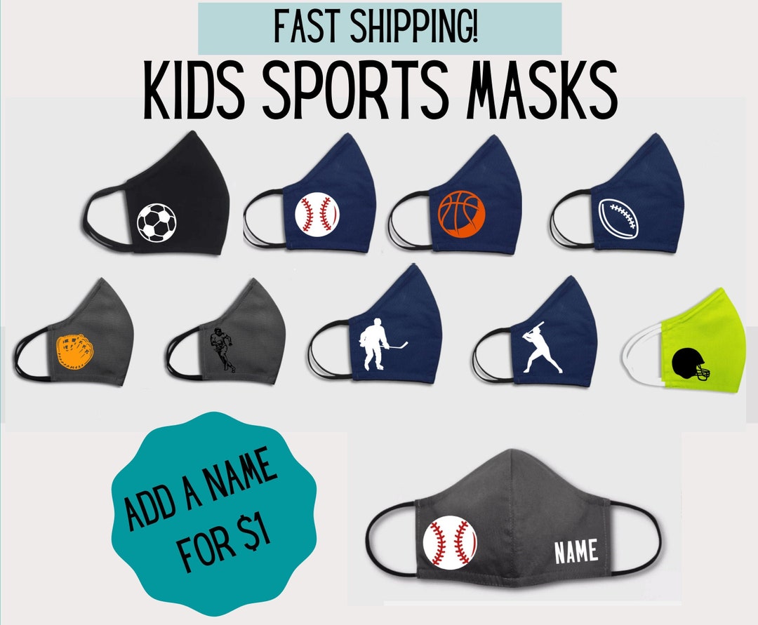 Kids Custom Sports Masks, Two-ply Kids Masks, Mask With Filter Pocket ...