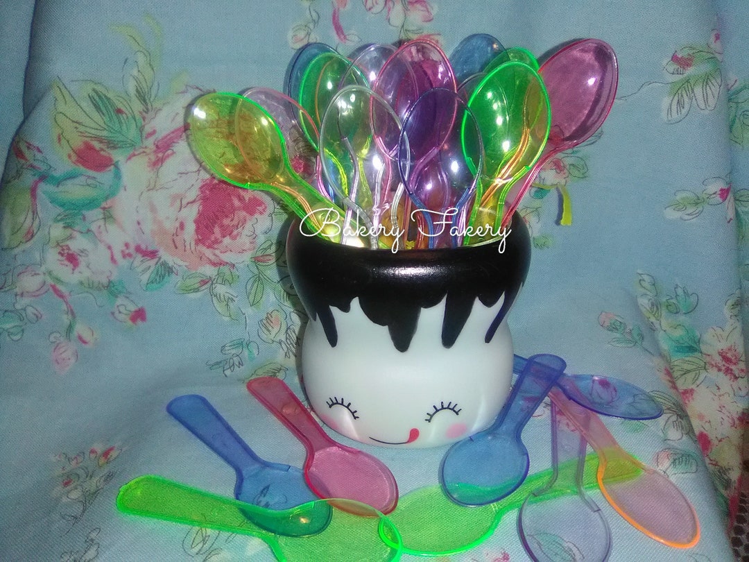 Fake Bake Accent Spoons, Neon Clear Mini Spoons, Sample Spoons ...