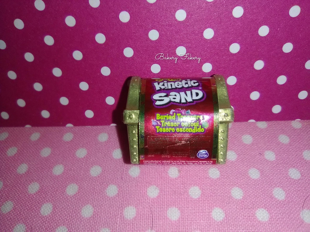 Mini Kinetic Sand Buried Treasure Chest Toy, Miniature Dollhouse Toy ...