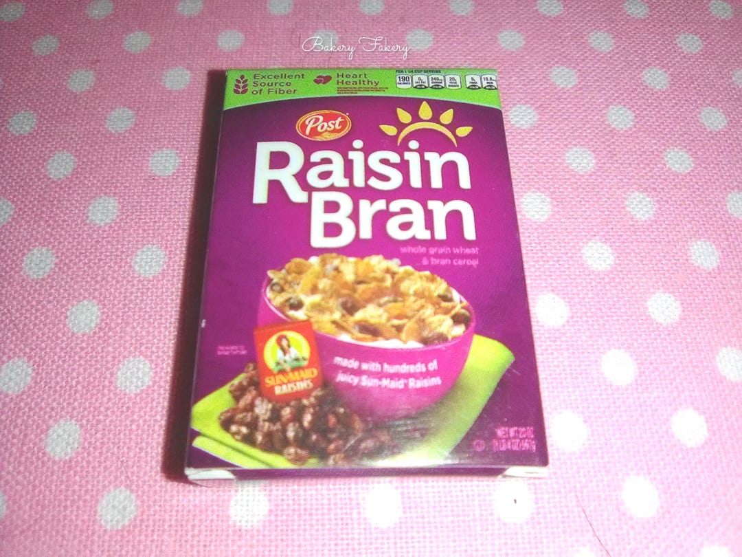 Mini Raisin Cereal Box, Dollhouse Breakfast Cereal Box Toy Food ...