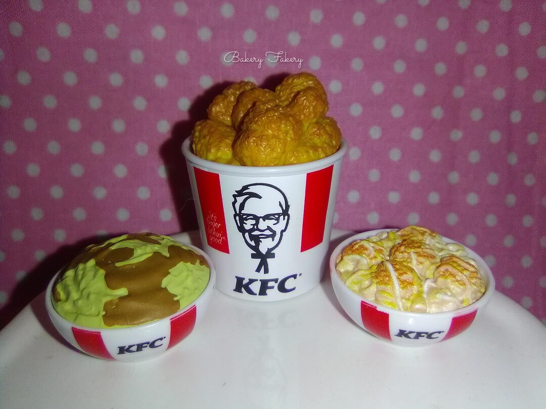 3 Pc. Set Mini Chicken Fast Food Dollhouse Toys, Barbie Doll Snacks ...