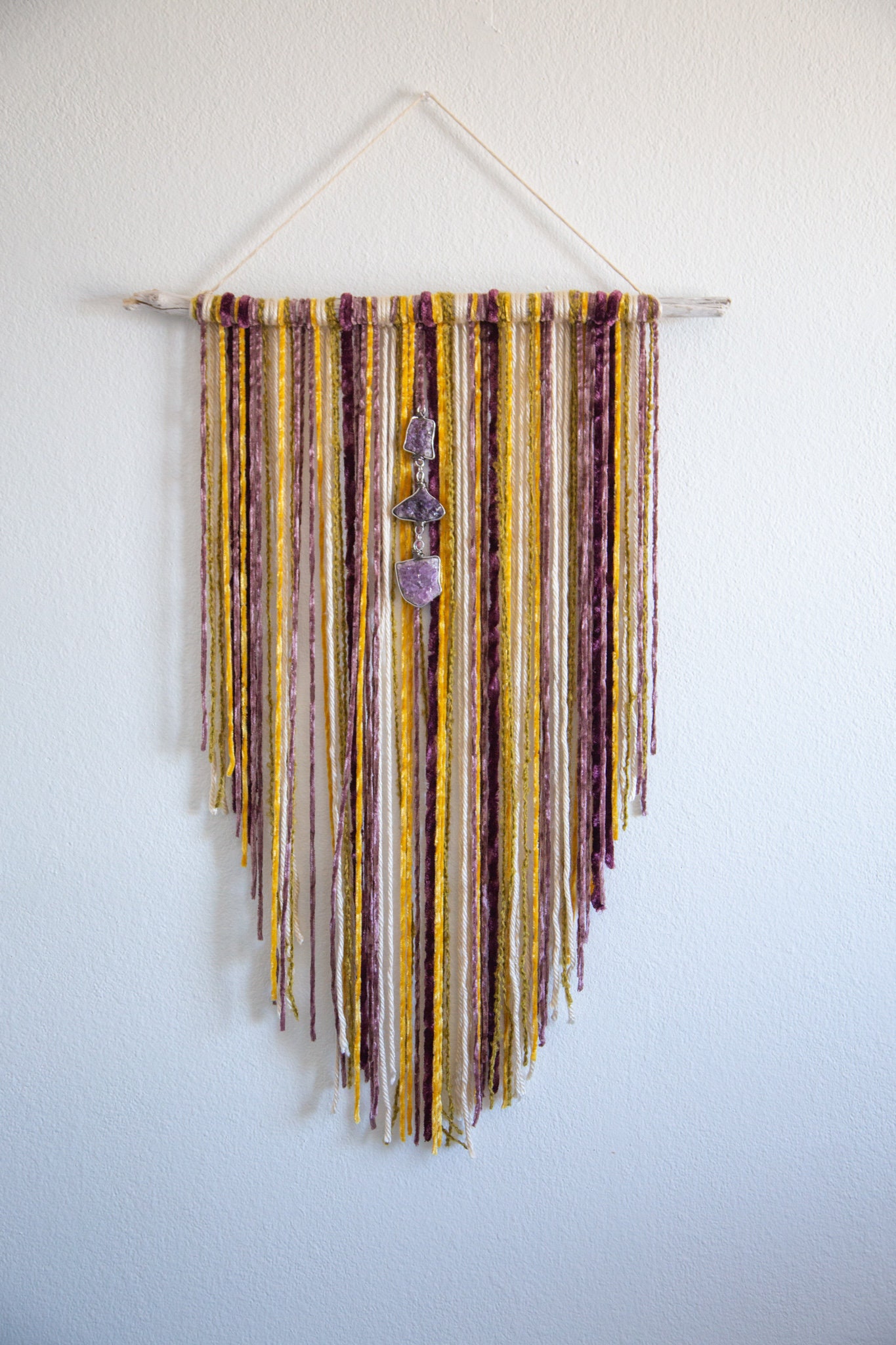 Wall Hanging / Fiber Wall Decor / Amethyst Wall Decor / Multi Color ...