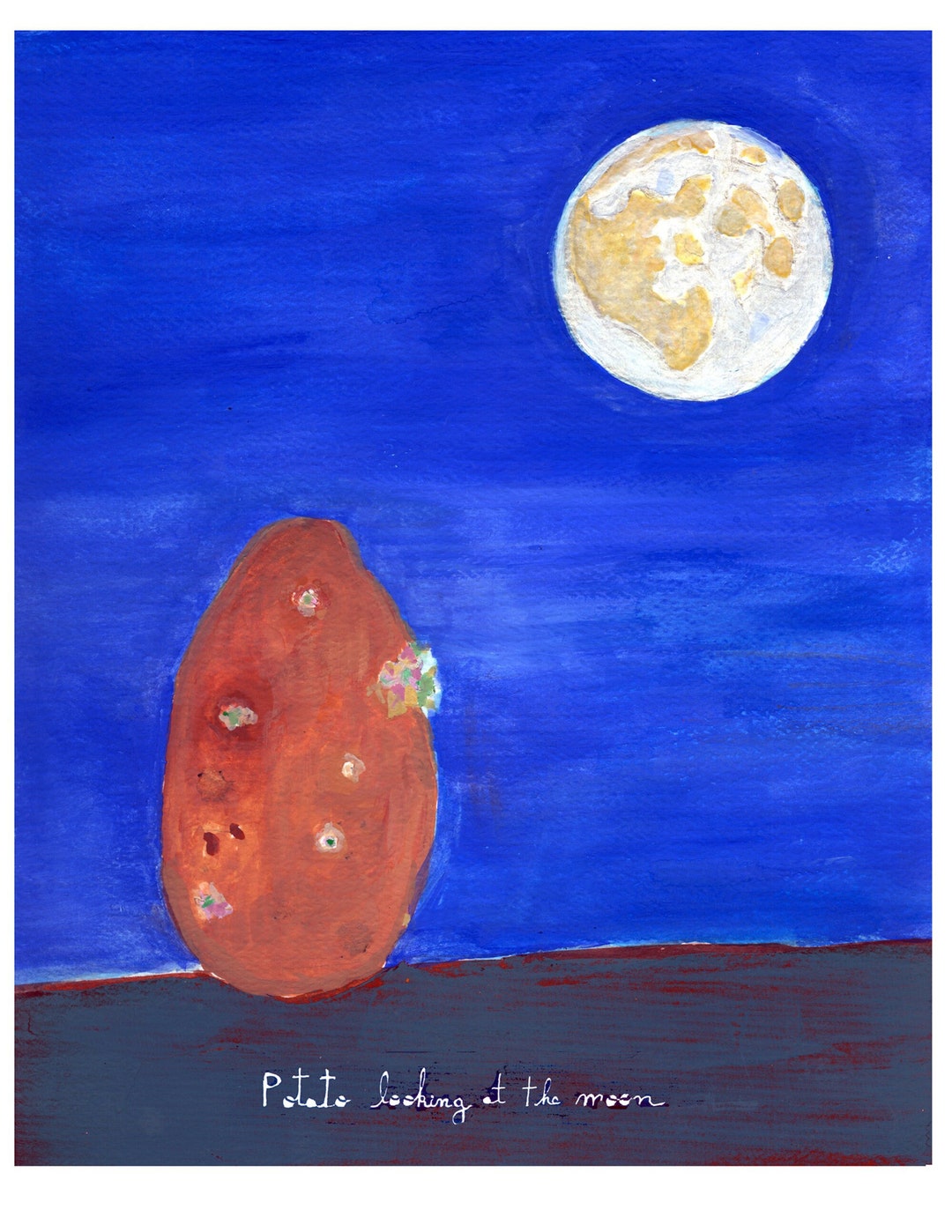 Potato Looking at the Moon - Etsy
