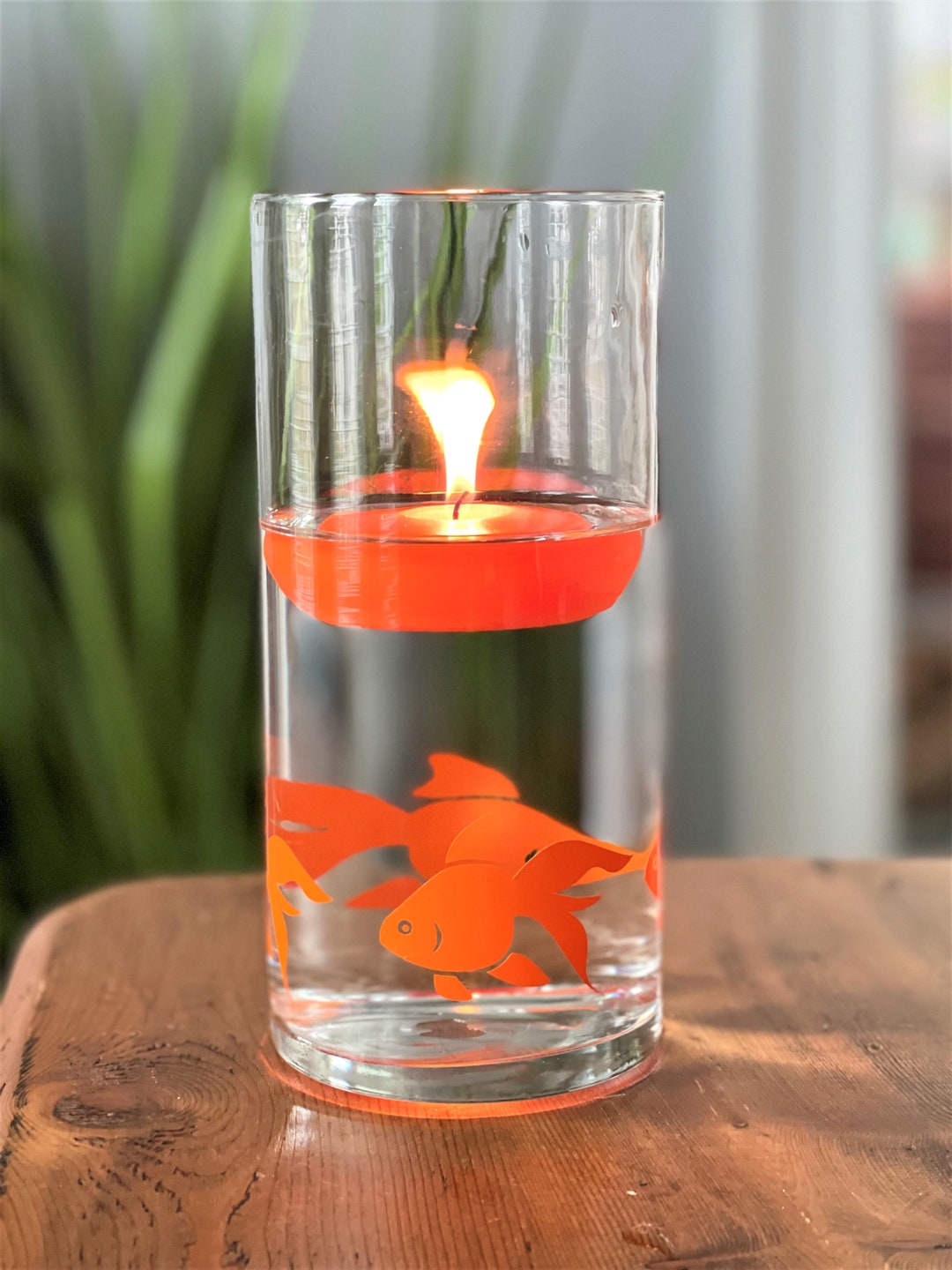 Cylinder Vase-whimsical Goldfish-floating Candle-party Decor-swimming ...