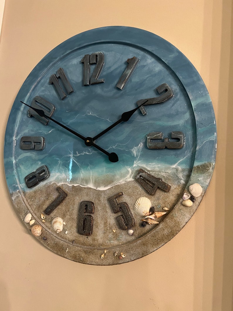 Large Beach-themed Resin Clock - Etsy