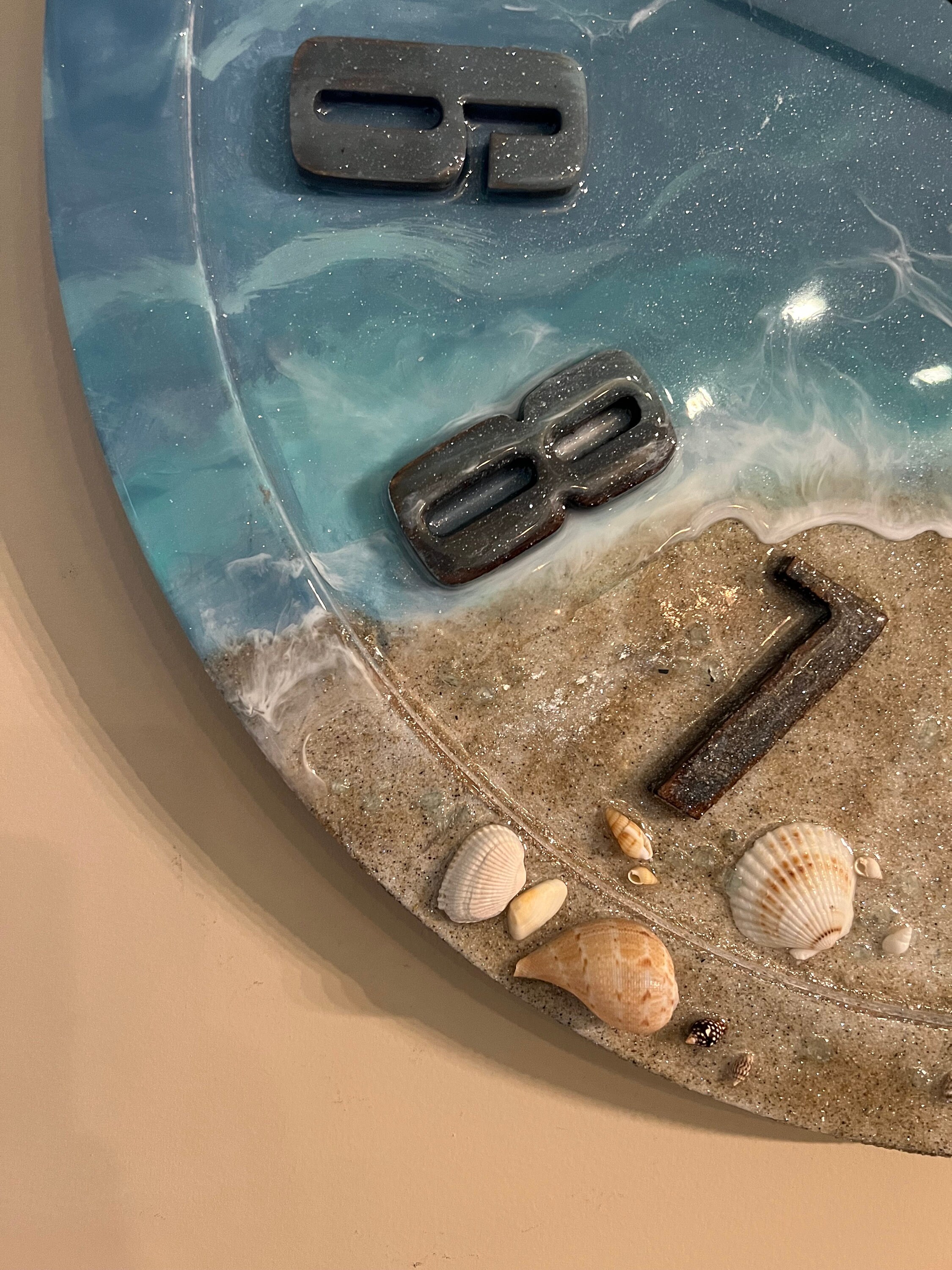 Large Beach-themed Resin Clock - Etsy