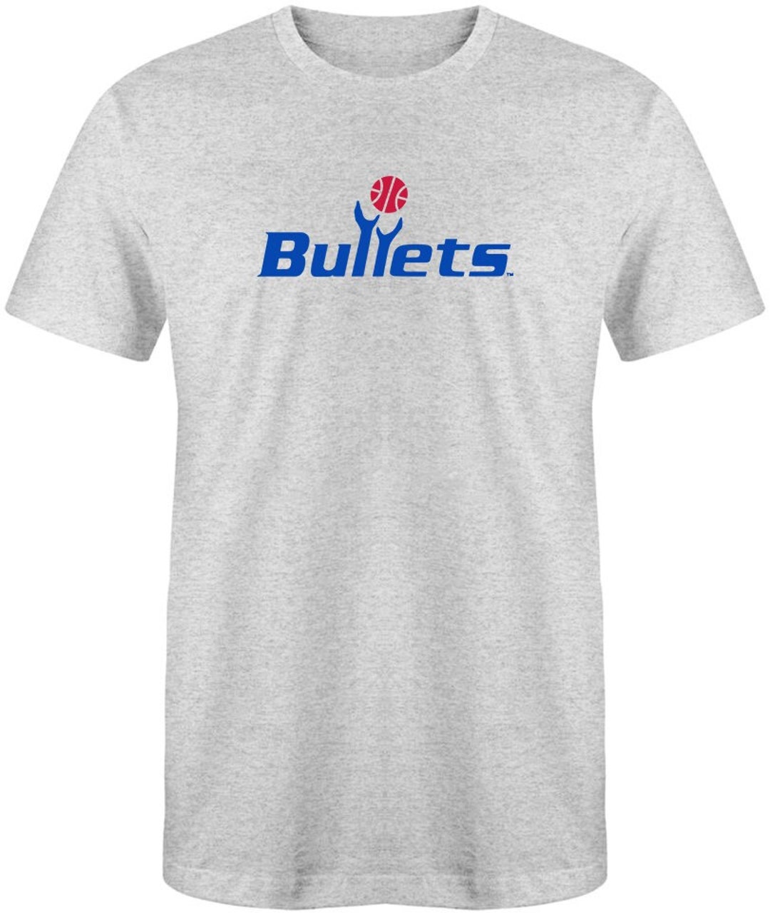 Washington Bullets Vintage Logo T-shirt Light Grey 50/50 Cotton Poly ...