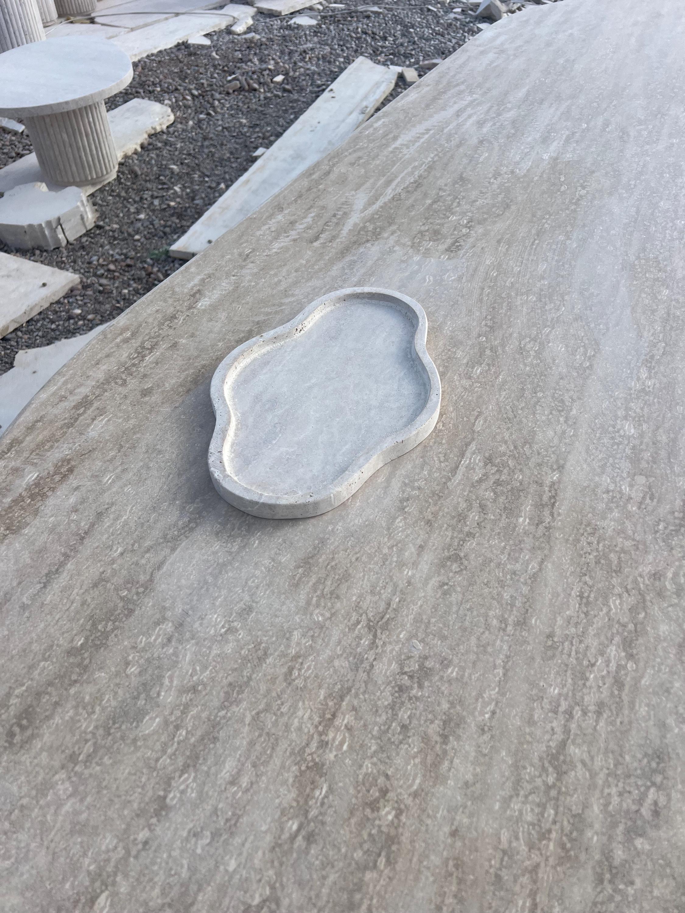 Travertine Coffee Table | Round Stone Center Table | Minimalist Modern ...