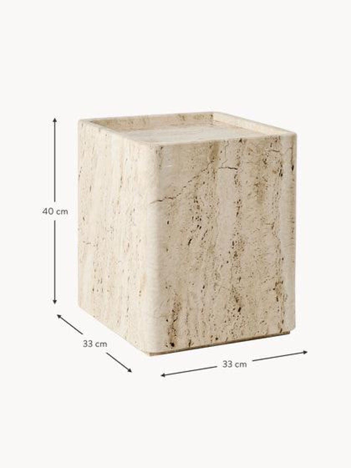 Travertine Side Table | Natural Stone Accent Table | Minimalist Modern ...