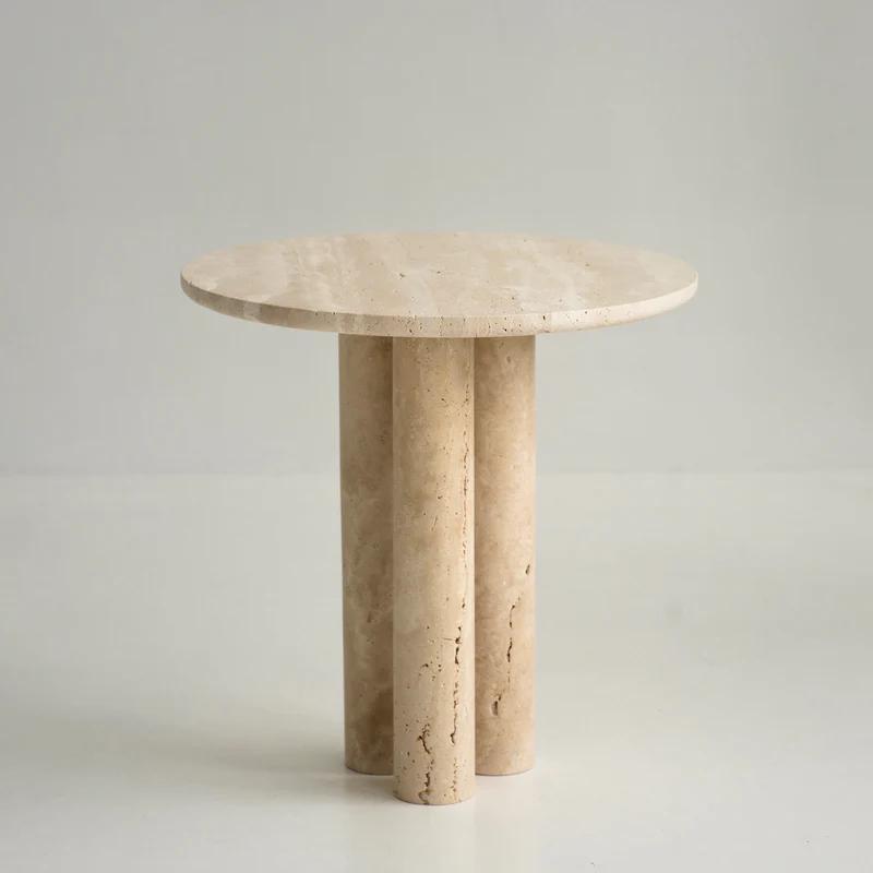 Travertine Side Table Trio | Natural Stone Accent Table | Minimalist ...