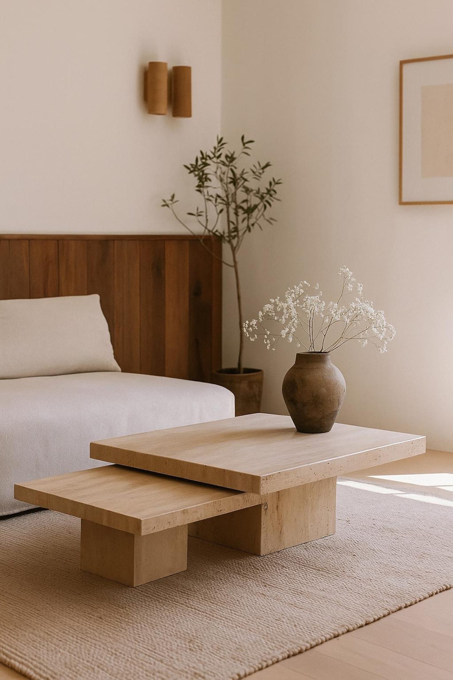 Salontafel Set Tierra Travertin | Natural Stone Accent Table ...