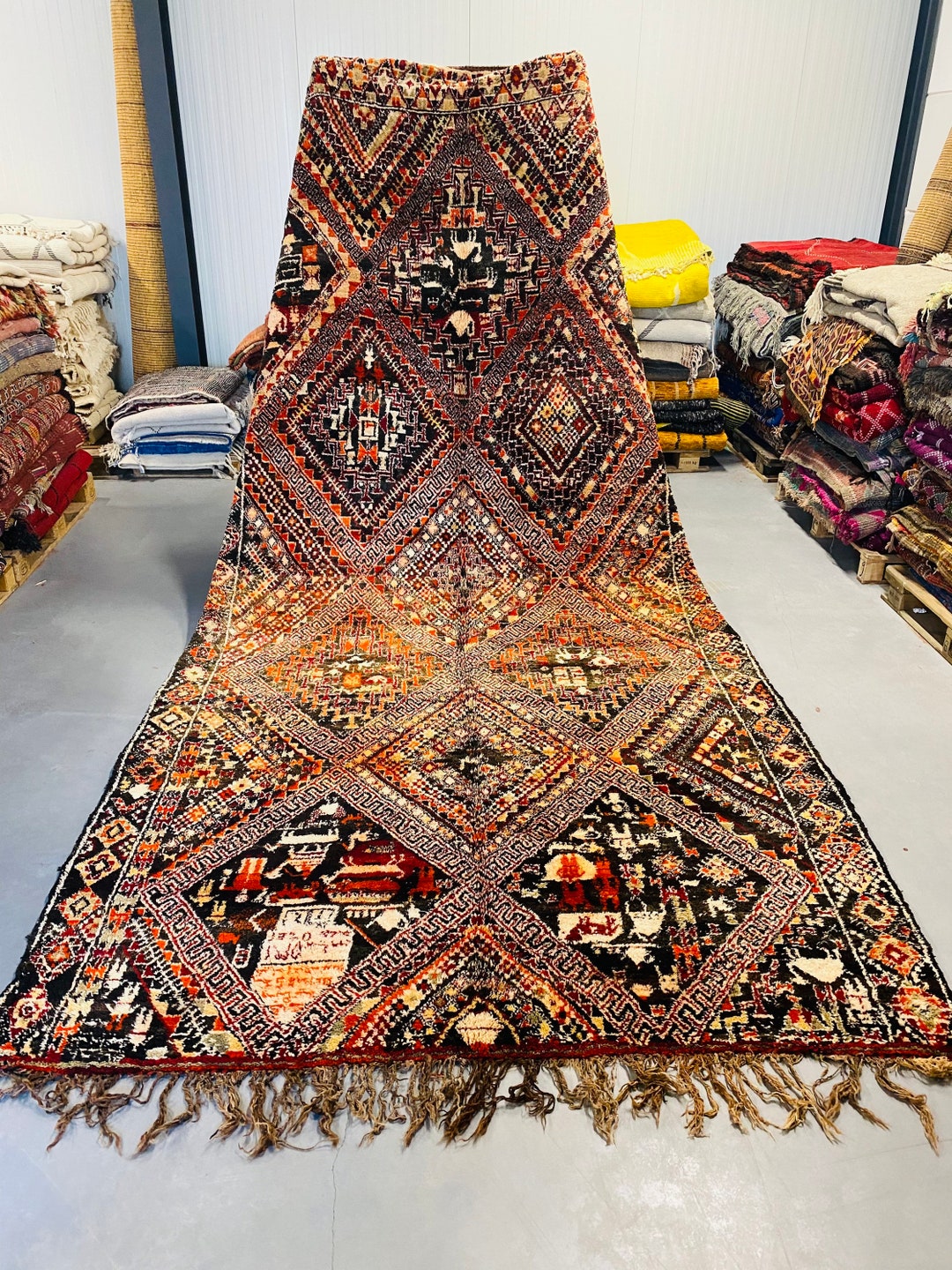 Beni Mguild Berber Rug With a Beautiful Indigo Blue Base | Very Rare ...