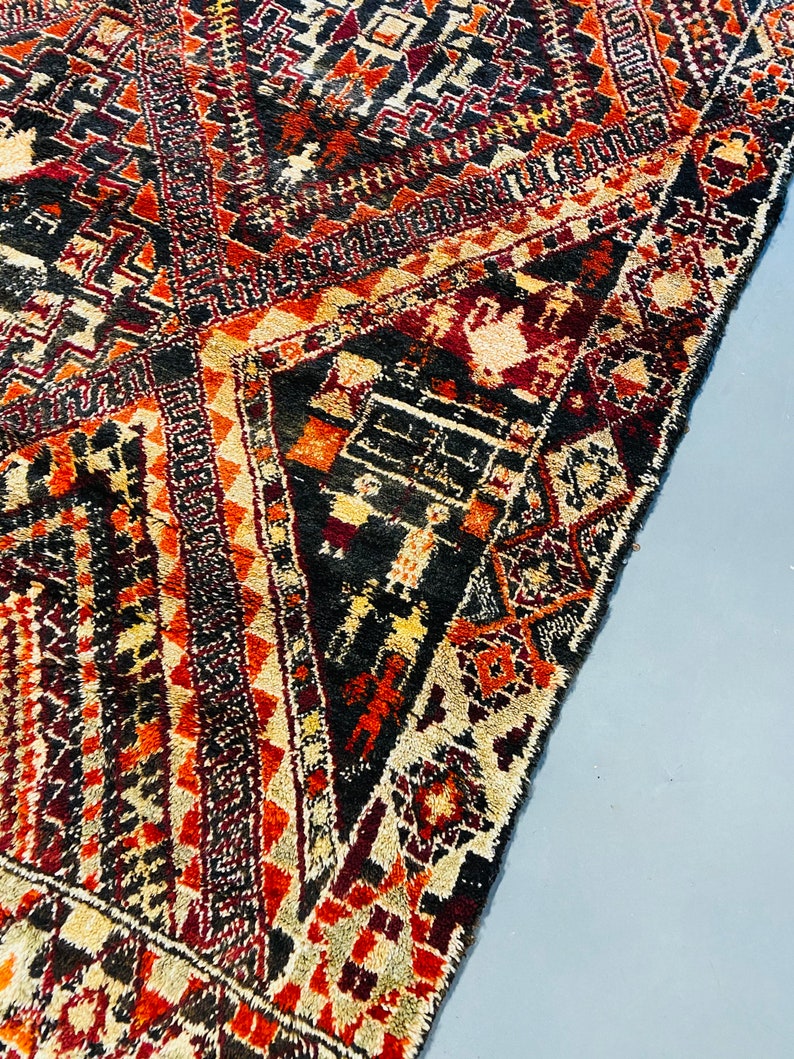 Beni Mguild Berber Rug With a Beautiful Indigo Blue Base Very Rare ...