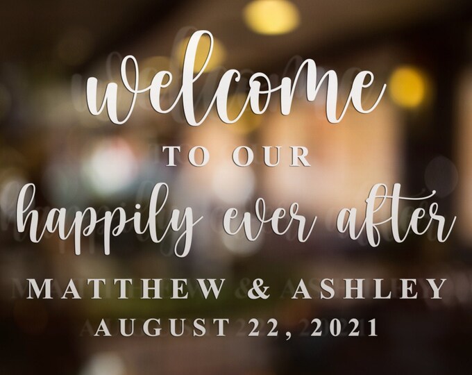 Wedding Welcome Sign /personalized Couples Names and Dates/mirror Decal ...