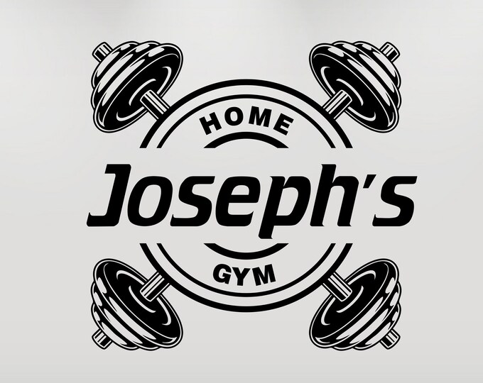 Personalized Home Gym Fitness Wall Decal, Custom Exercise Room Decor ...