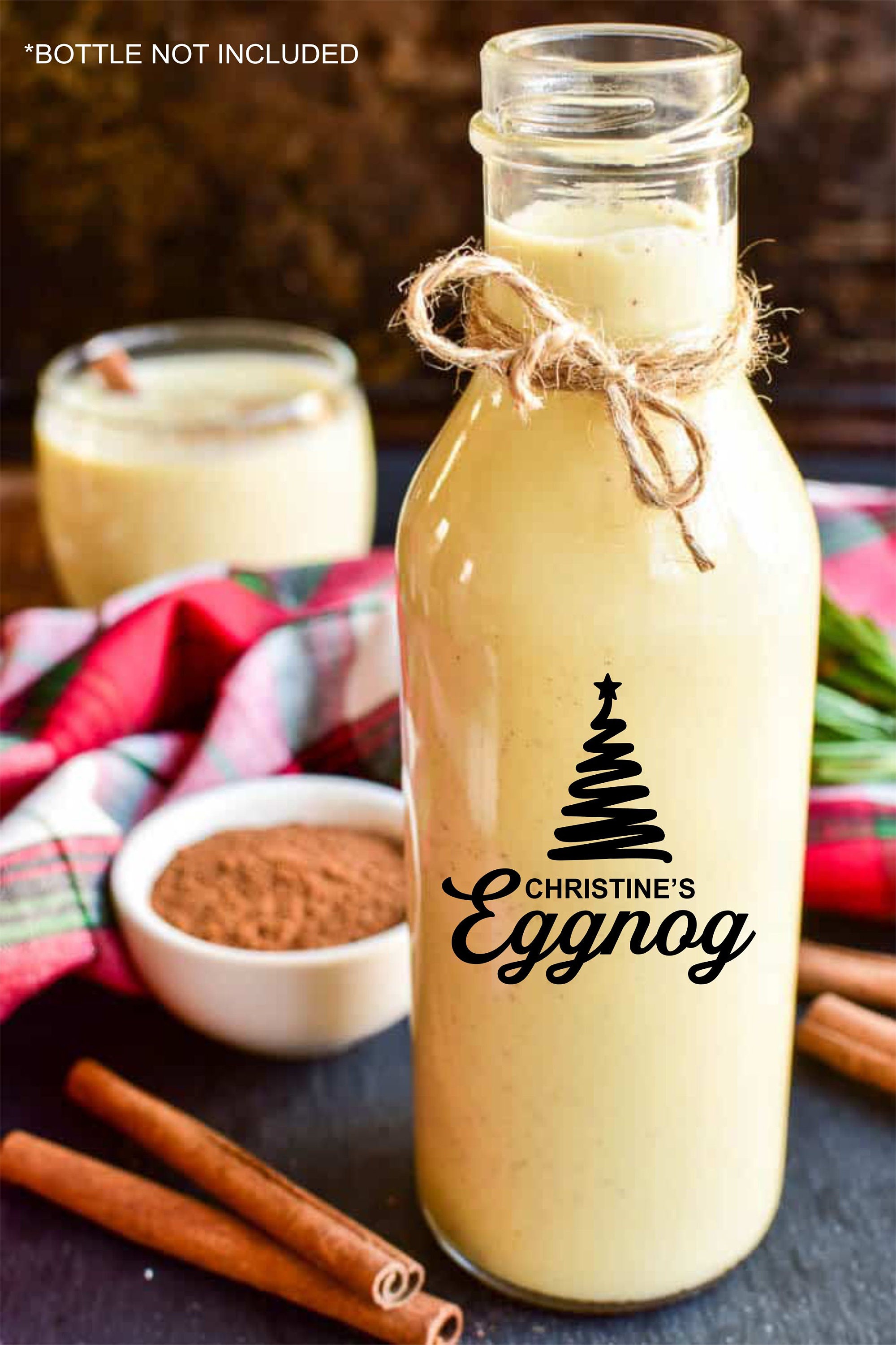 Eggnog Decal, Eggnog Label, Sticker for Eggnog Bottle, Christmas Decor ...