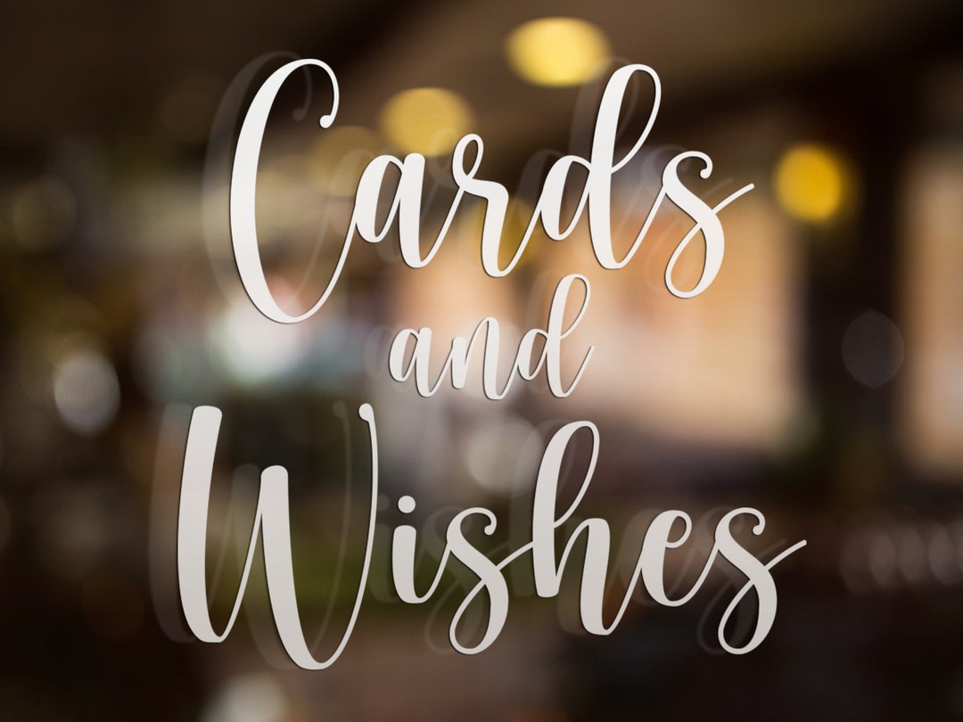 Cards and Wishes Decal, Wedding Box, Wedding Card Decals, Cards and ...