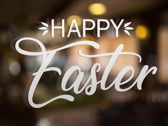 Happy Easter Decal Vinyl Decor Spring Decal Rustic Wall - Etsy