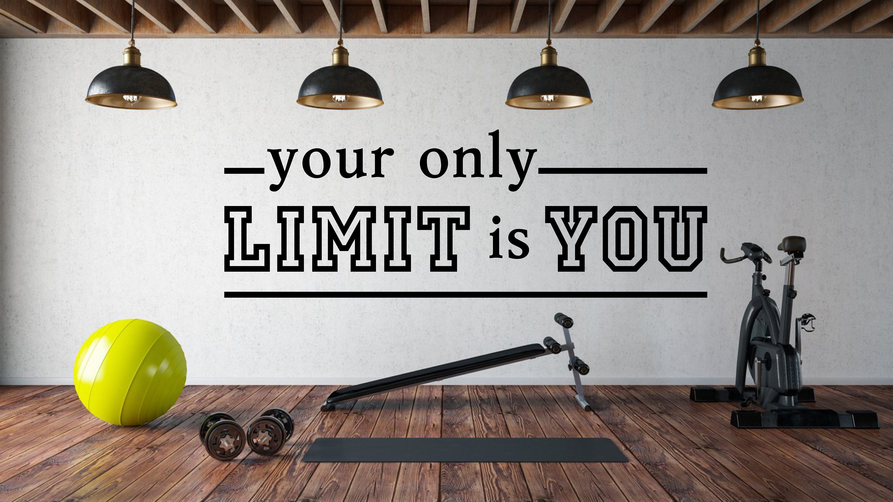 Gym Decal Your Only Limit is You Decal Inspirational Fitness - Etsy