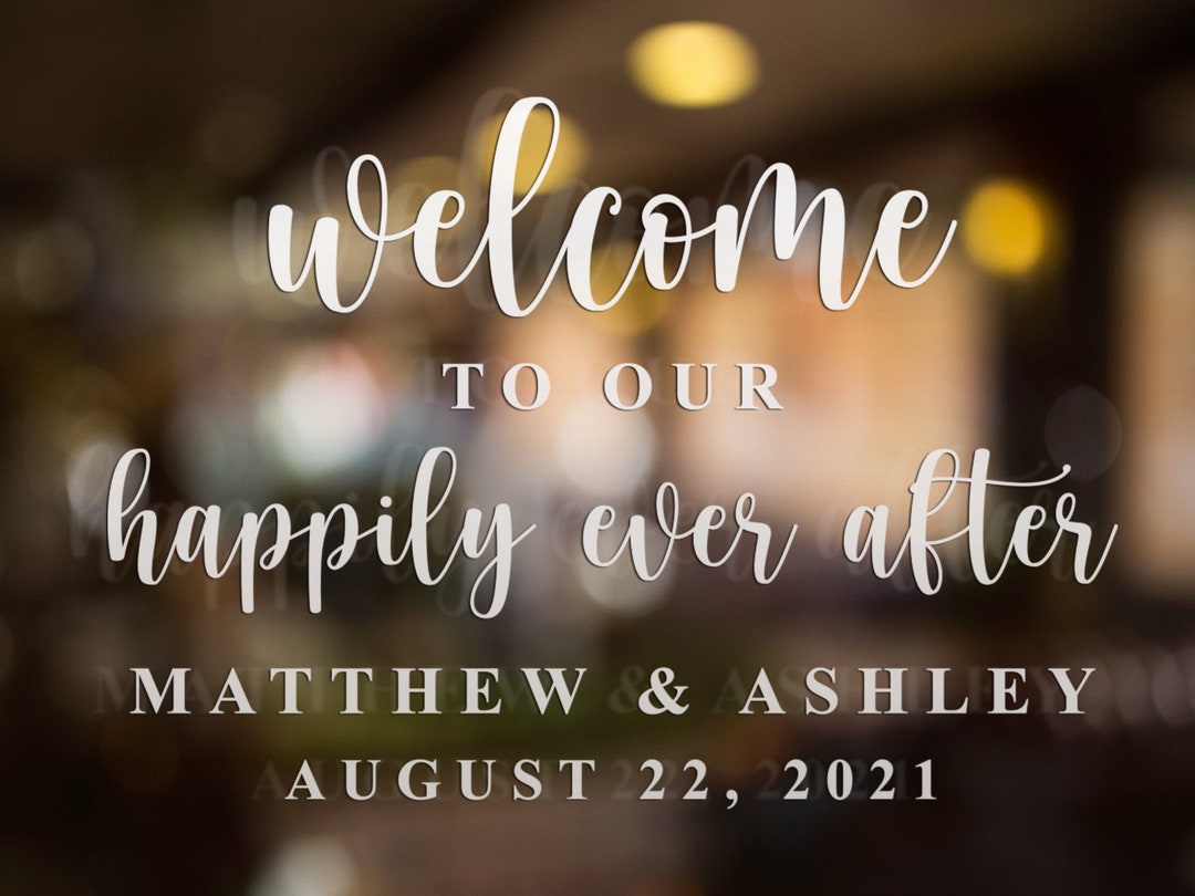 Wedding Welcome Sign /personalized Couples Names and Dates/mirror Decal ...