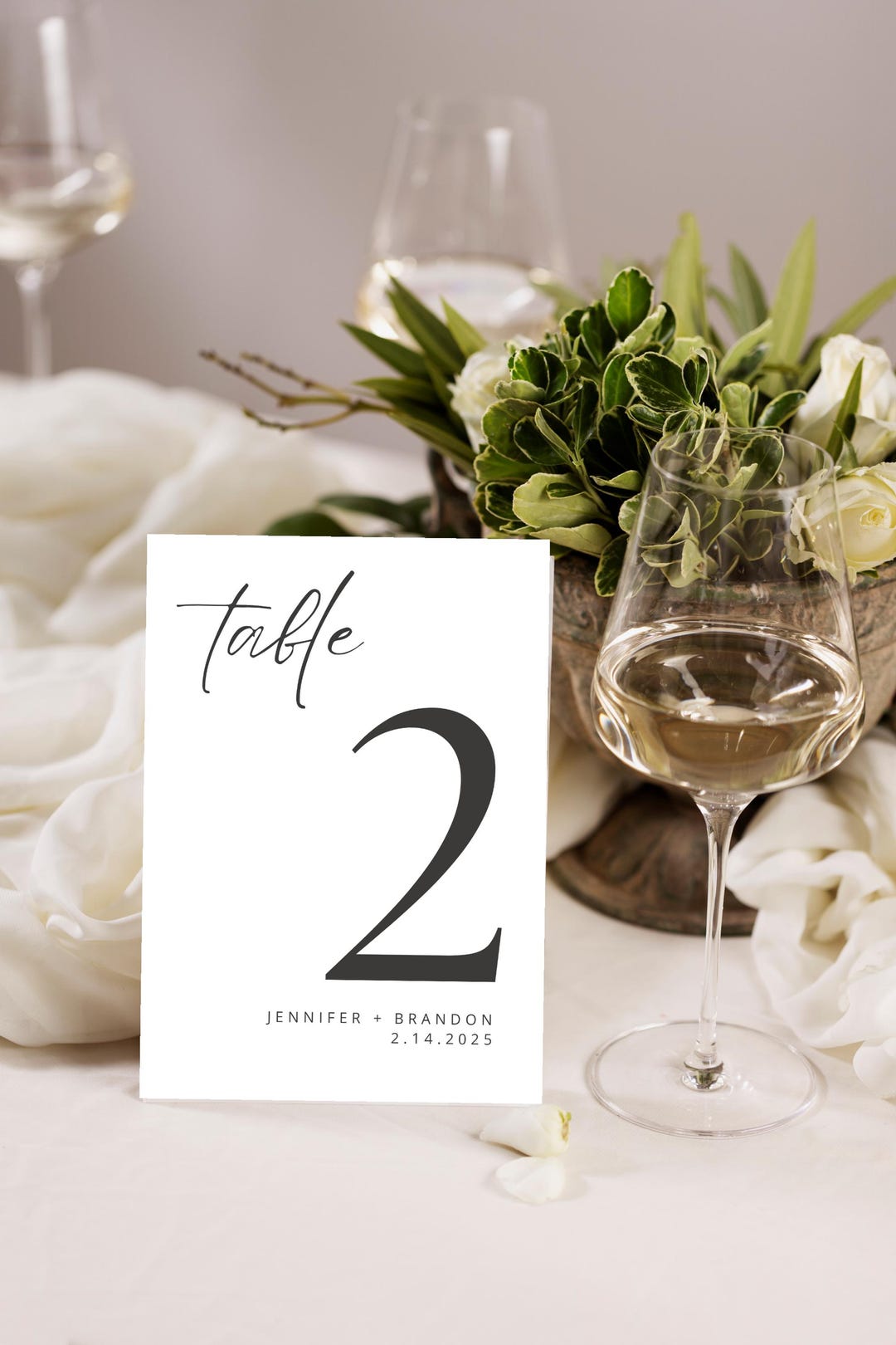 Editable Table Number Place Card, Wedding Table Numbers, Printable ...