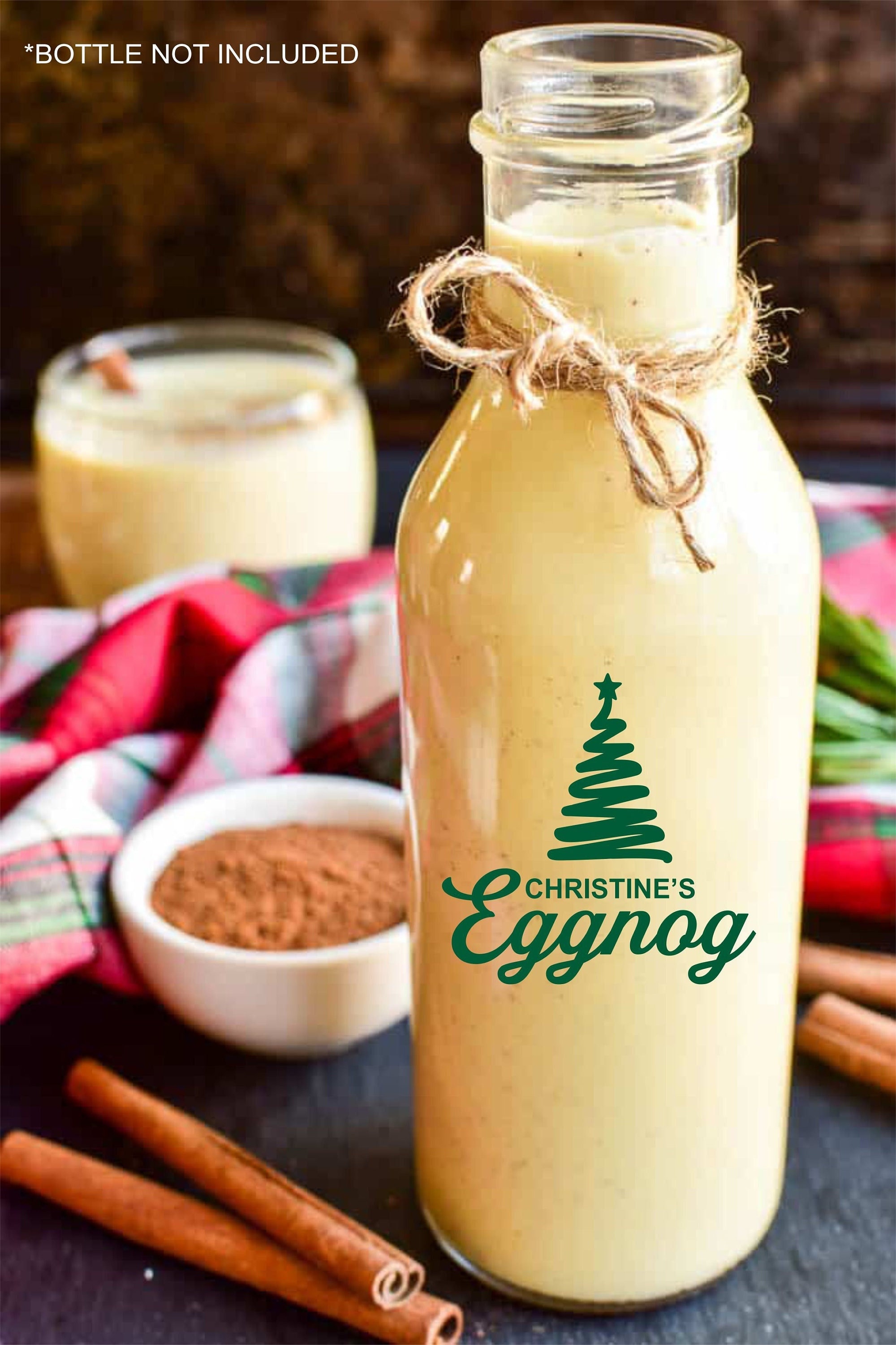 Eggnog Decal, Eggnog Label, Sticker for Eggnog Bottle, Christmas Decor ...