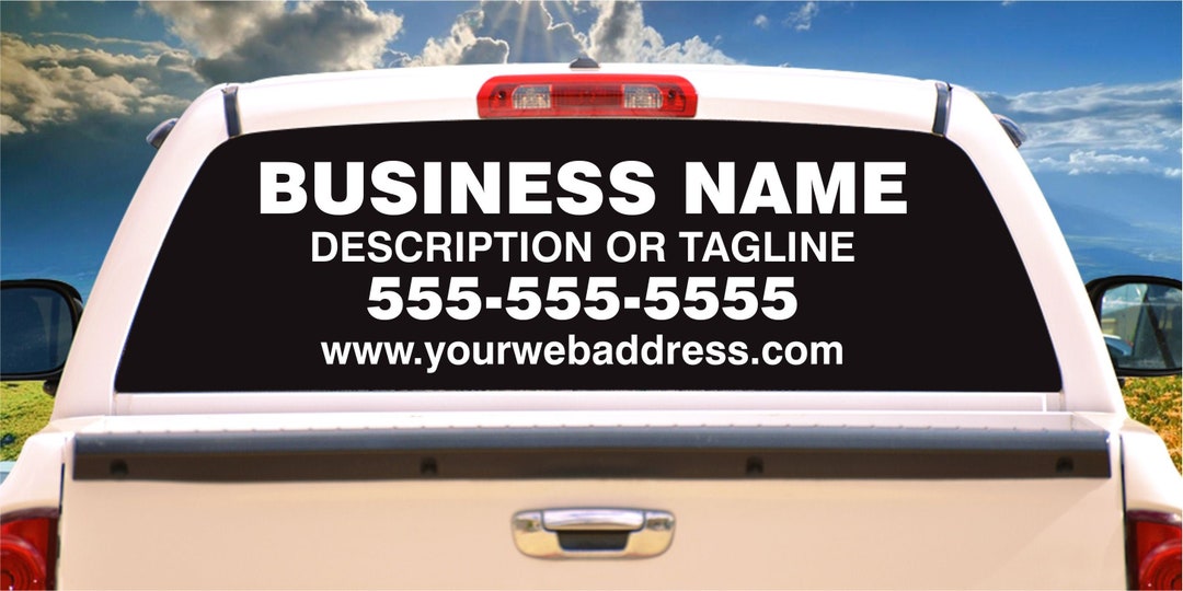 Custom Car Rear Window Business Advertising Vinyl Sticker Lettering ...