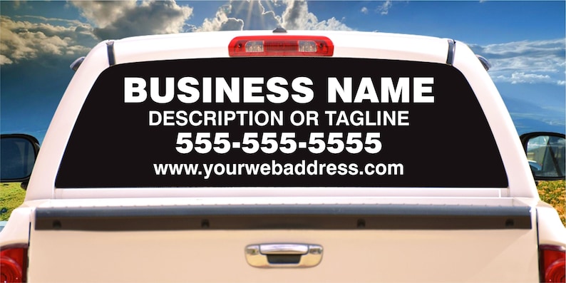 Custom Car Rear Window Business Advertising Vinyl Sticker | Etsy