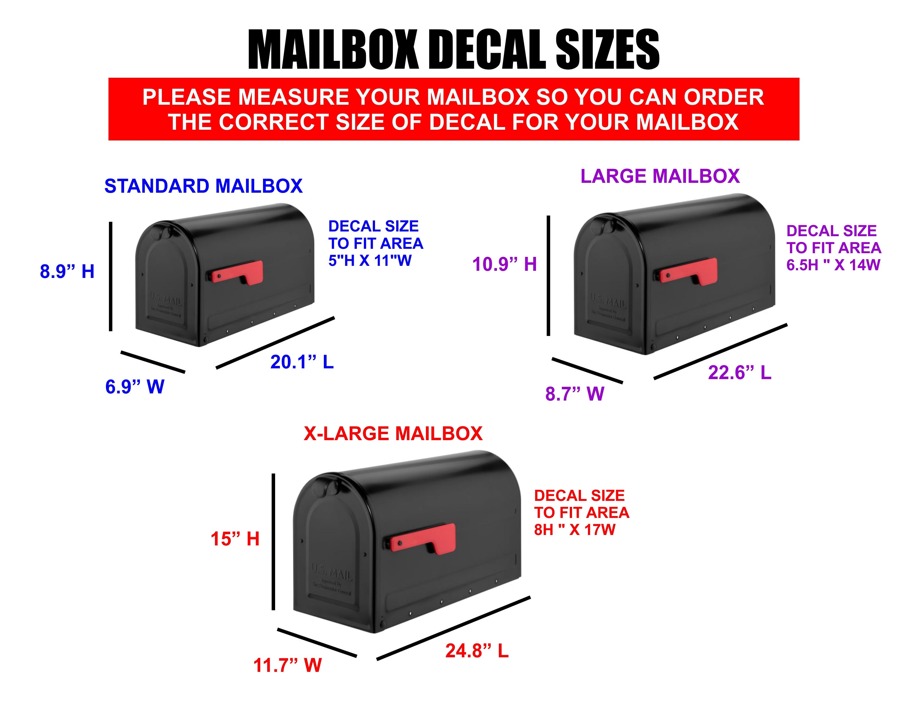 Mailbox Decal Mailbox Decals Monogram Mailbox Decal Mailbox | Etsy