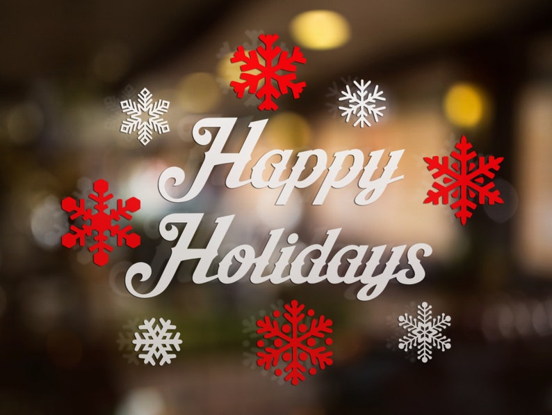 Happy Holidays Decal Happy Holidays Sign Vinyl Decal Happy - Etsy