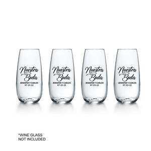 Nuestra Boda Decal, Wedding Decal, Champagne Glass Decal, Wedding ...