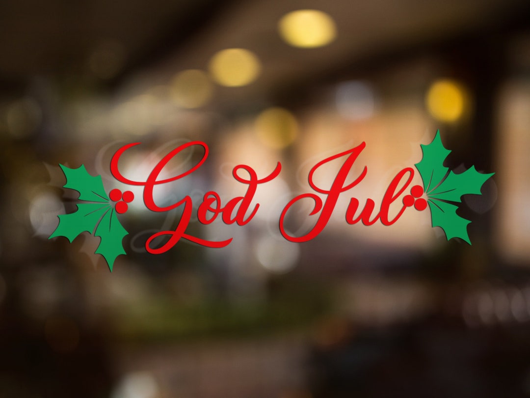 God Jul Decal, God Jul Sign Vinyl Decal, God Jul Store Window Decal ...