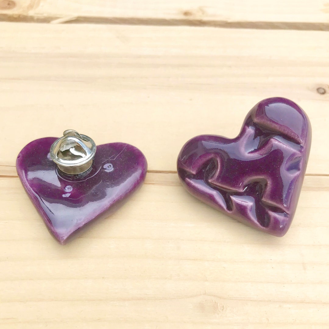Purple Heart Lapel Pins, Grief Gifts, Memorial Heart, Love Gift, Loss ...
