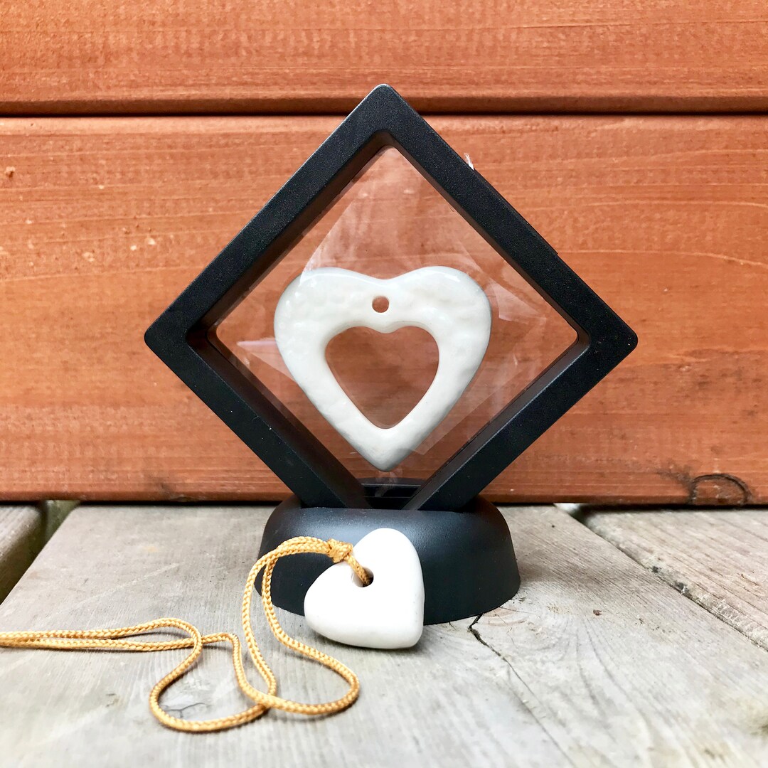 The Remembering Heart, Two-piece Ceramic Heart Necklace, Remembrance ...